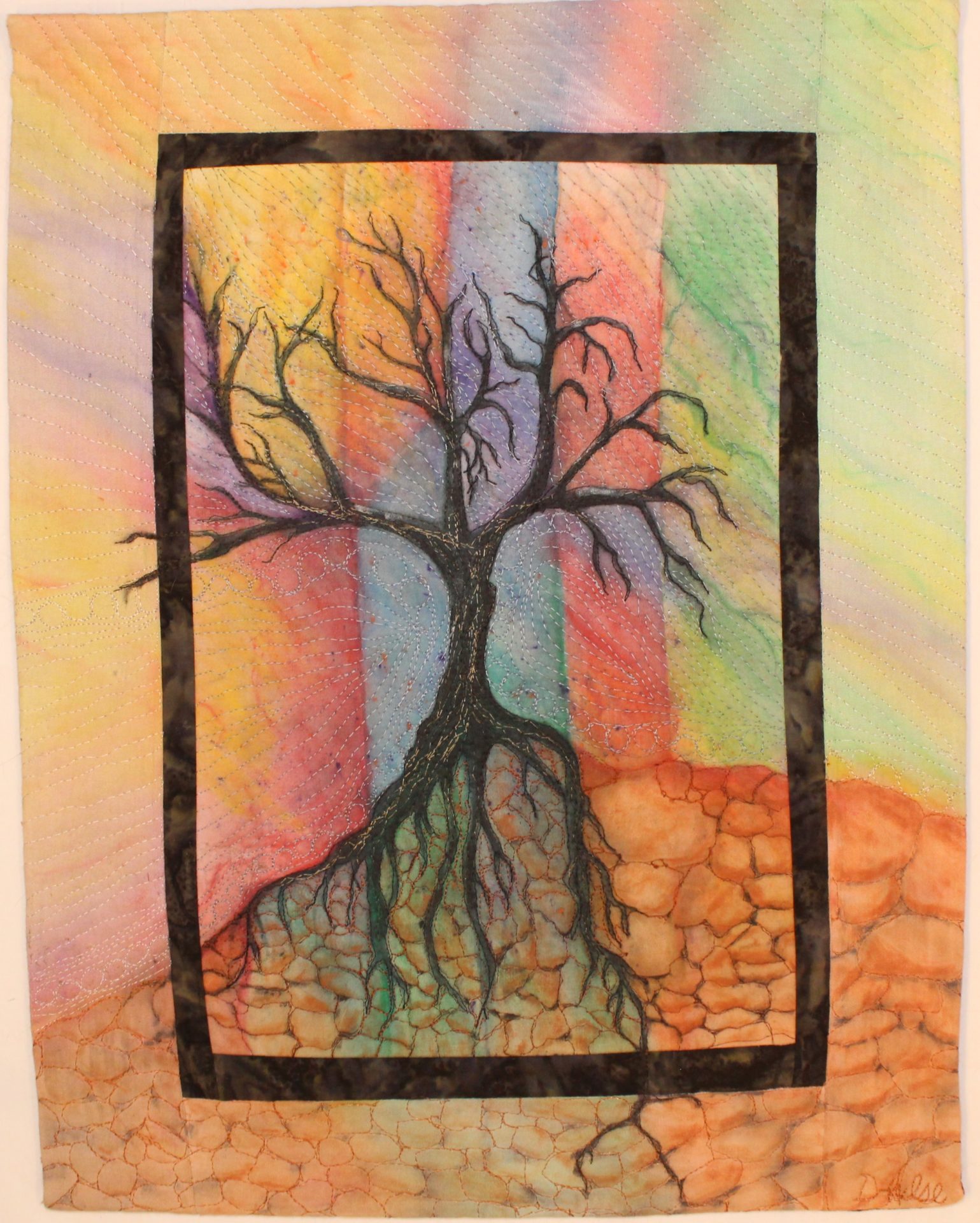 Barren Tree - Textile, in Garden Path, Abstract